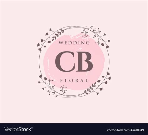 Cb Initials Letter Wedding Monogram Logos Vector Image