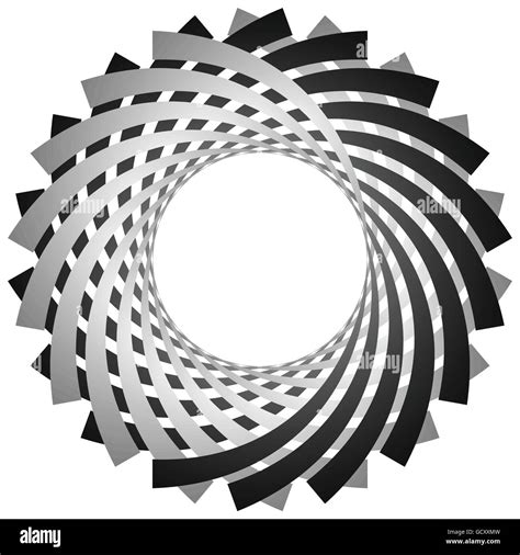 Circular Cyclic Spiral Vortex Element Grayscale Rotating Shape