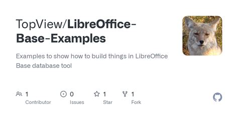 Github Topviewlibreoffice Base Examples Examples To Show How To Build Things In Libreoffice