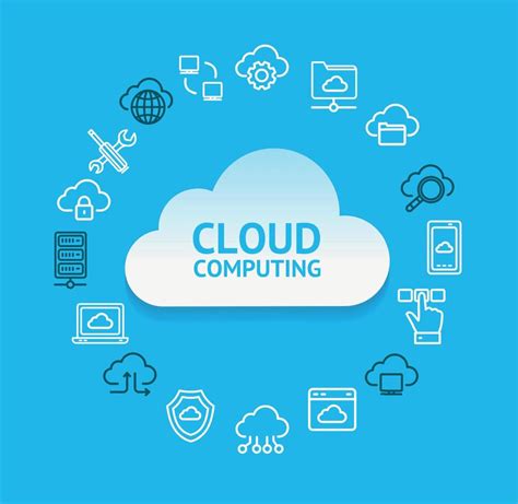 Cloud Computing Round Design Template Contour Lines Icon Concept Vector 17338695 Vector Art At