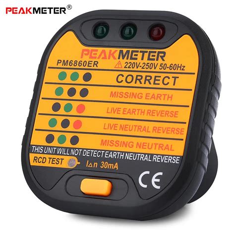 PEAKMETER PM ER Automatic Electric V V UK Plug Socket Tester GFCI RCD Test Functions