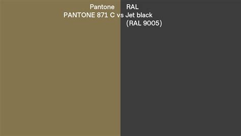 Pantone 871 C Vs Ral Jet Black Ral 9005 Side By Side Comparison