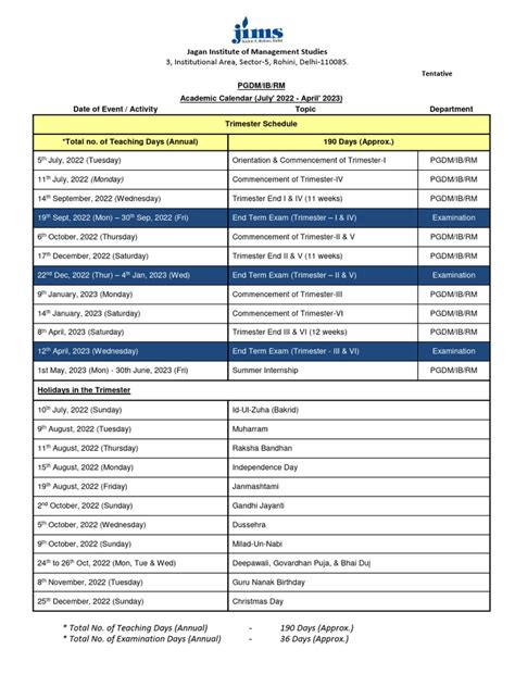 Academic Calendar Autonomous Programme 2022 2023 Pdf Academic Term Observances