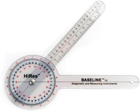 Baseline 360 Degree Clear Plastic Goniometer Joint Angle And Range Of