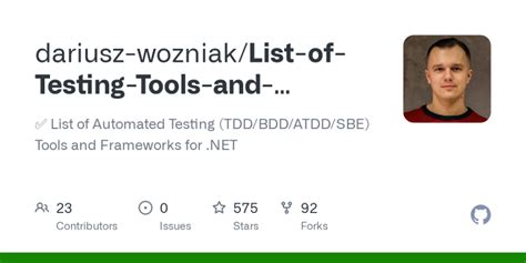 Github Dariusz Wozniaklist Of Testing Tools And Frameworks For Net List Of Automated