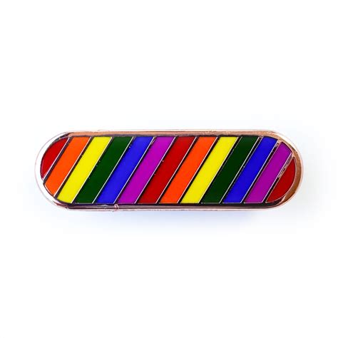 Rainbow Pride Plaque Enamel Pin Kitty With A Cupcake