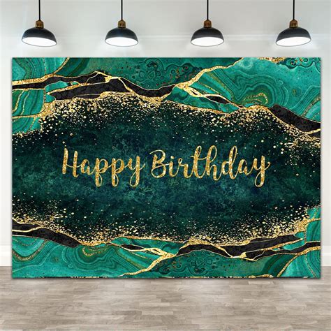 Buy Ticuenicoa 7×5ft Emerald Green Backdrop Fluid Happy Birthday