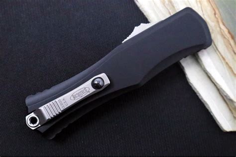 Microtech Hera Ii Otf Double Edge Stonewash Blade Black Aluminum