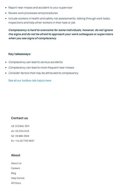 Toolbox Talks Workplace Complacencypdf Toolbox Talks Workplace Complacencypdf