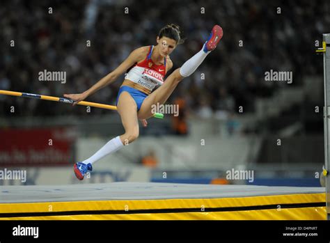 Russian Athlete Anna Chicherova Pictured In The High Jump Final At The