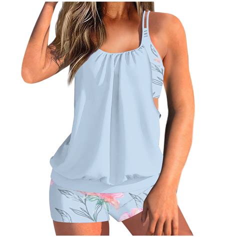 Wnyeime Tummy Control Swimsuits For Women Tropical Plant Printed Two