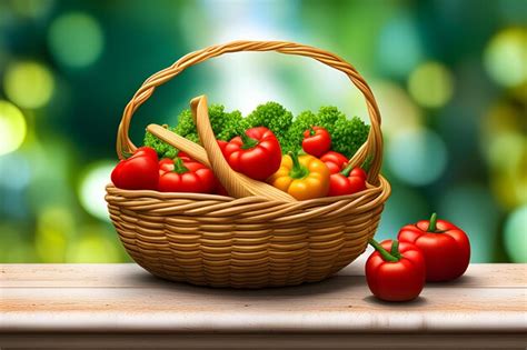 Una Canasta Llena De Verduras Foto Premium