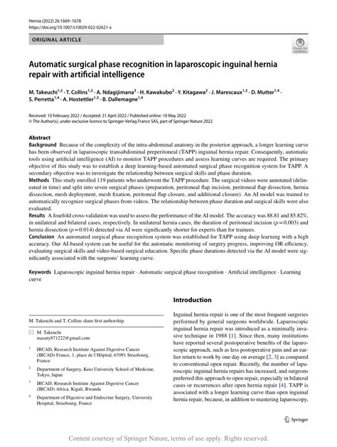Automatic Surgical Phase Recognition In Laparoscopic Inguinal Hernia