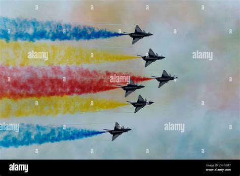 Chinas Pla August First Aerobatics Team Performs During The Zhuhai Air