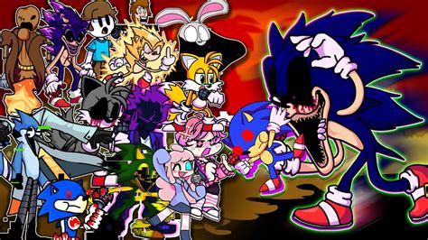 FNF Confronting Yourself Sonic Run But Different Characters Sing It