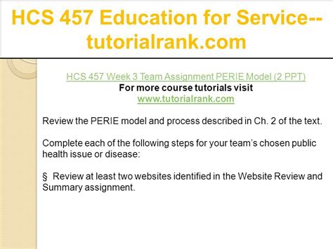 hcs 457 education for service ppt download