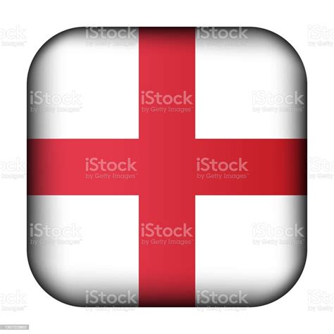 영국의 국기와 유리 빛 공 제곱된 템플릿 아이콘입니다 영어 국가 상징 광택 사실큐브 3d 추상 벡터 일러스트가 강조 표시됩니다 큰 사분면 포스퀘어 3차원 형태에 대한 스톡