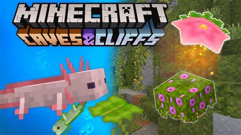 MINECRAFT AXOLOTE E O BIOMA LUSH CAVES Cave Cliffs Update YouTube