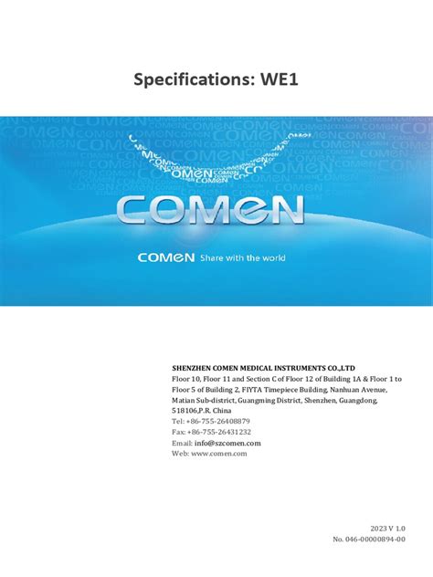We1 Specifications V1 0 2023 12 01 Pdf