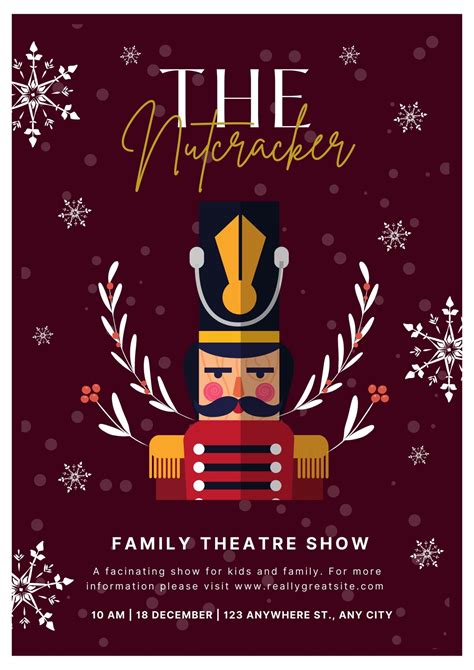 Festive Winter Nutcracker Theatre Musical Show Poster