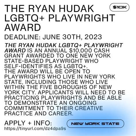 The Ryan Hudak Lgbtq Playwright Award Nyfa Opportunity Listings