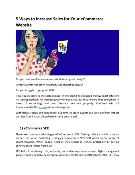 PPT 5 Ways To Increase Sales For Your Ecommerce Website PowerPoint Presentation ID 11428729