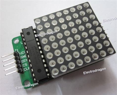 [retired]dot Matrix Display Kit W Max7219 Ic Pcb Electrodragon