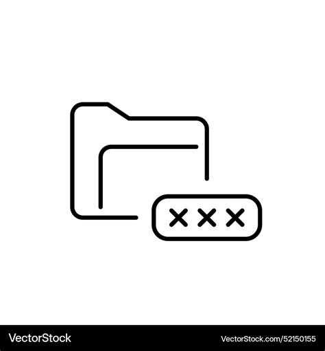 Encrypted Folder Access Secure File Directory Vector Image