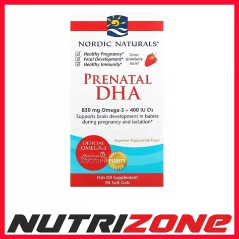 Nordic Naturals Prenatal Dha 830mg Omega 3 400 Iu D3 Strawberry 90
