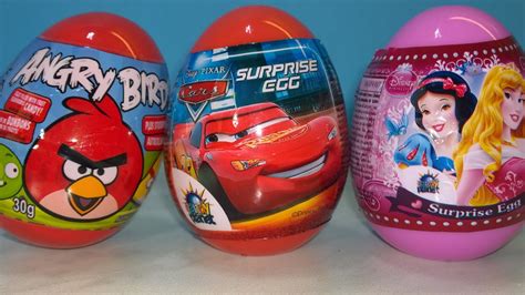 Disney Princess Surprise Egg Pixar Cars Überraschungsei And Angry Birds