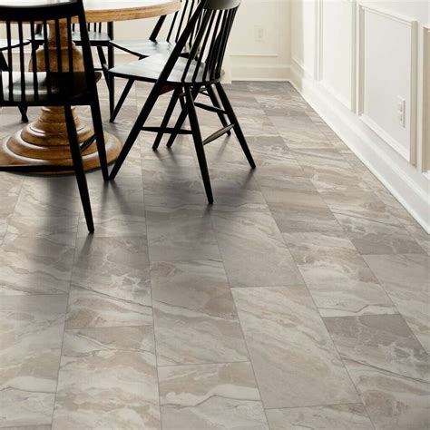 Shaw Paragon Tile Plus 06015 Gypsum Scufresist Vinyl Tile — Stone