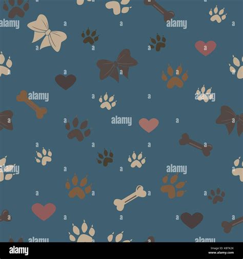 Seamless Dog Paw Pattern Vector Illustration Stock Vector Image And Art