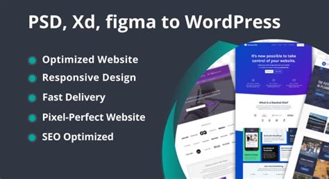 Convert Psd Xd Ai Figma Html And Sketch To Wordpress Design By