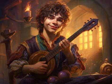 A Male Halfling Bard By Dndheadshots On Deviantart