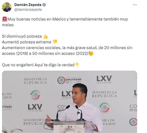 Muy Buena Noticia Disminuye Pobreza Pero Lamentable Aumento En Carencias Sociales Senador