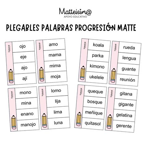 Plegables Palabras Matte Matteisima