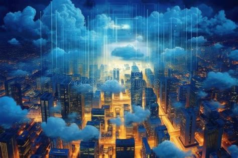 Cloud Computing The Future Of Data Storage And Processing Ai Generated Illustration Stock Image