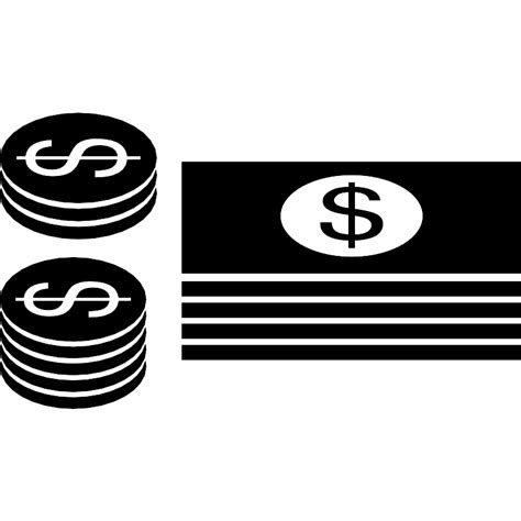 Stack Of Dollar Bills And Coins Vector Svg Icon Svg Repo