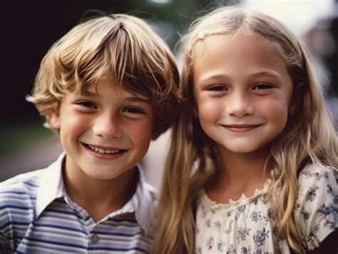 Premium AI Image | Portrait of two happy children