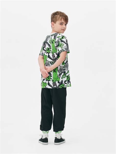T Shirt à Motif Minecraft Creeper Multicolore Garçons Primark