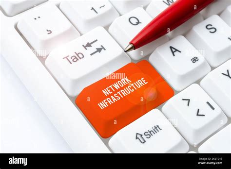 Conceptual Display Network Infrastructure Word For Hardware And Software Resources In And Out