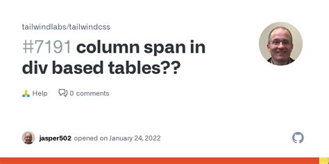 Column Span In Div Based Tables · Tailwindlabs Tailwindcss