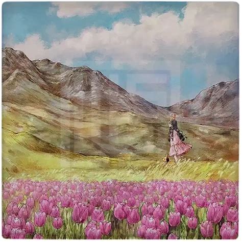 خرید و قیمت کاشی کارنیلا طرح دختر در دشت گل های لاله کد Kdk4388 ترب