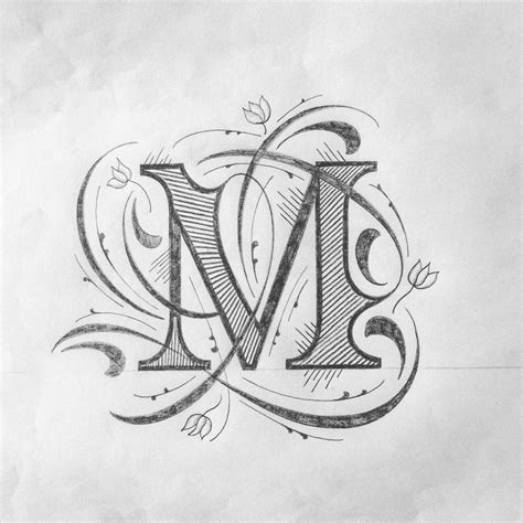 M Letter Calligraphy Design