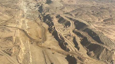 Aerial Photos Reveal Work Progressing On The Line Megacity At Neom