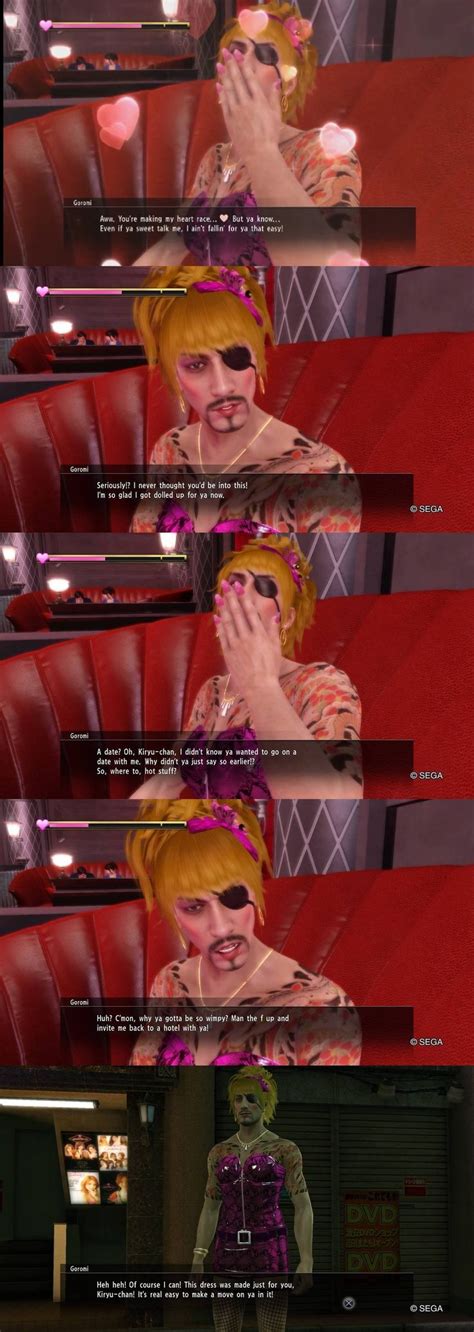 Goromi Shamelessly Flirting With Kiryu Kiryu Yakuza Anime Flirting