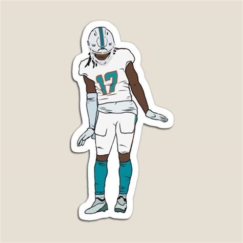 Jaylen Waddle Celebration Glossy Sticker 3 Water Resistant Laptop And