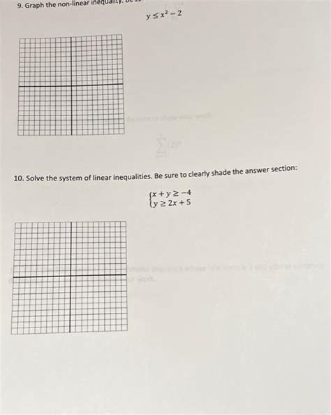 Solved 9 Graph The Non Linear Inequanty Y≤x2−2 10 Solve