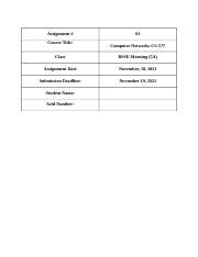 CS 577 Assignment No 1 Docx Assignment Course Title 01 Computer