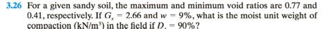 Solved 326 For A Given Sandy Soil The Maximum And Minimum